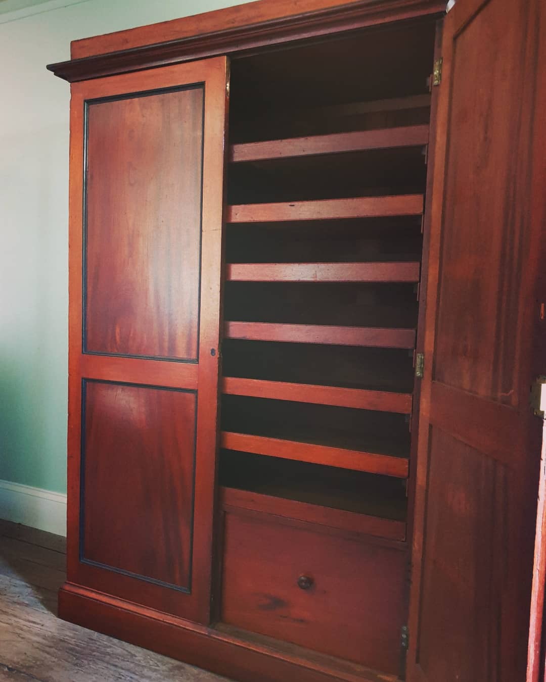 Tasmanian Colonial period Grecian cedar wardrobe c 1830 - Warwick Oakman