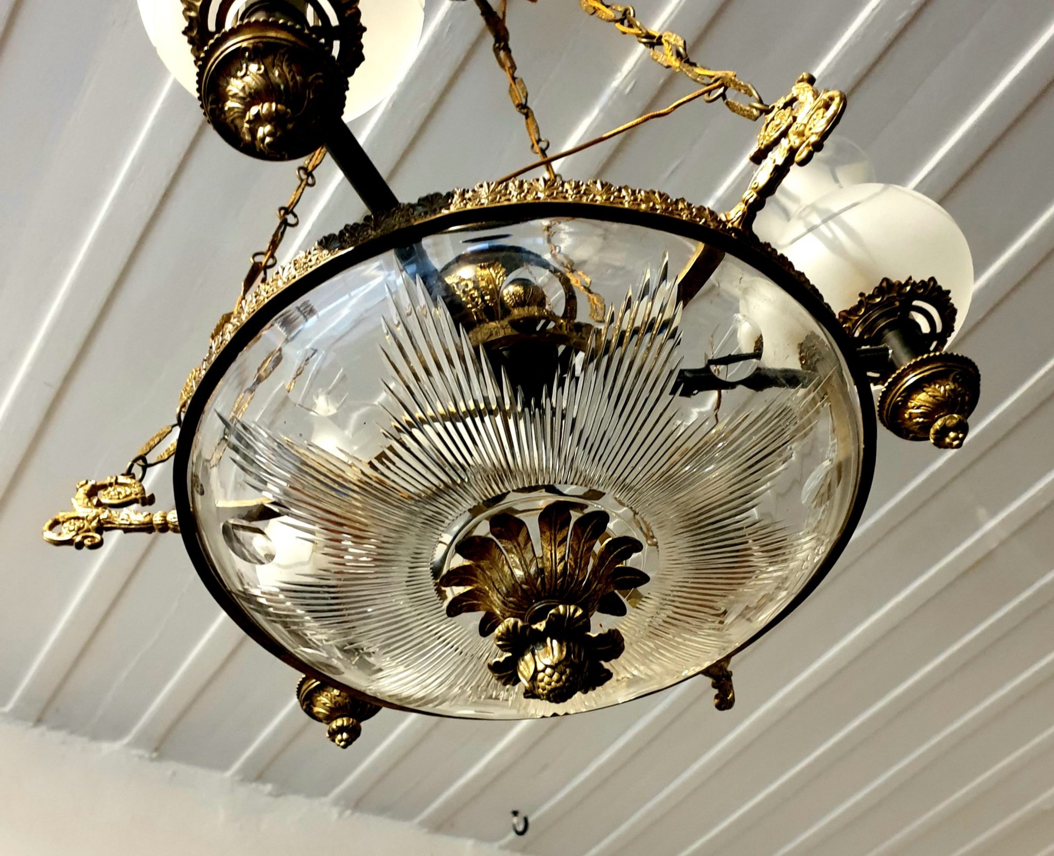 Regency Three Burner Argand Chandelier c 1825 - Warwick Oakman